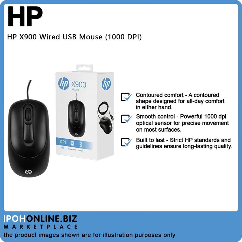HP X900 Wired USB Optical Mouse - 1000dpi 3 Buttons - TikTok Shop Malaysia
