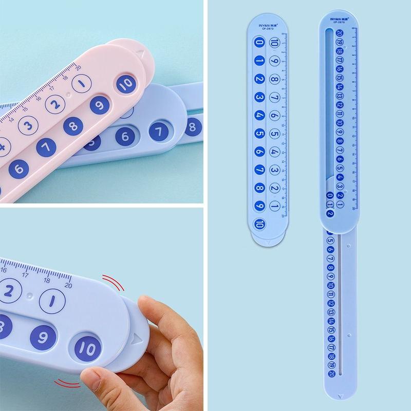 High-quality Plastic Math Decomposition Ruler Pink/Blue Portable ...