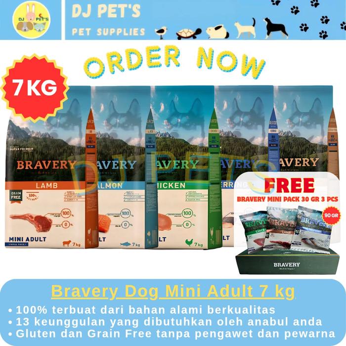 Promo Bravery Dog Mini Small Breeds Adult Chicken Lamb Herring Salmon ...