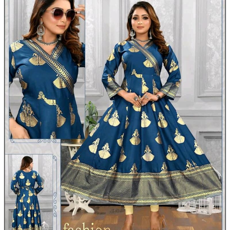 AMD Long Flair Design Rayon Gown ( S to 5xl ) - TikTok Shop Malaysia