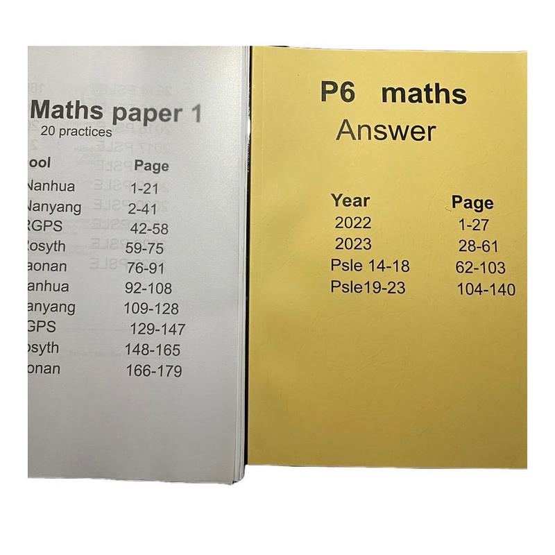 P6 PSLE Maths Paper 1+Paper 2 Practice Paper - TikTok Shop Singapore