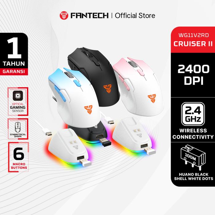 Promo Fantech Cruiser II WG11V2RD Wireless Gaming Mouse Rechargeable ...