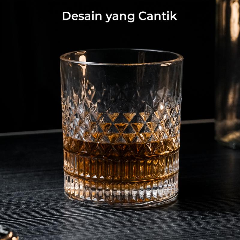 One Two Cups Gelas Whisky Crystal Old Fashioned Rock Glass 280ml - YJ10 ...