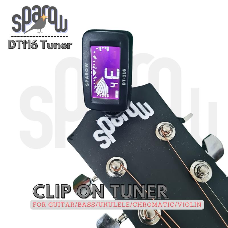 Sparow DT116 Tuner Alat Pendeteksi Musik Elektronik untuk Gitar Bass ...