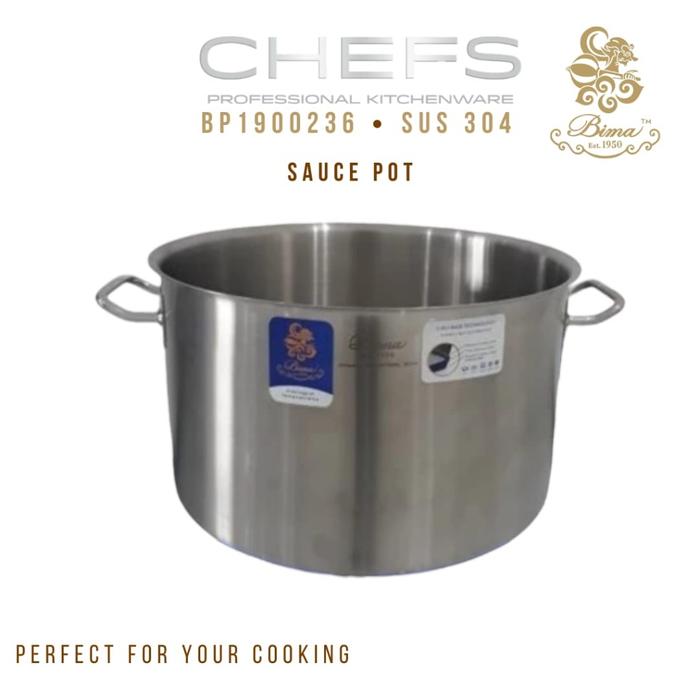 Jual Bima Panci Chefs Saucepot+Tutup Stainless 36cm Panci Sus 304 ...