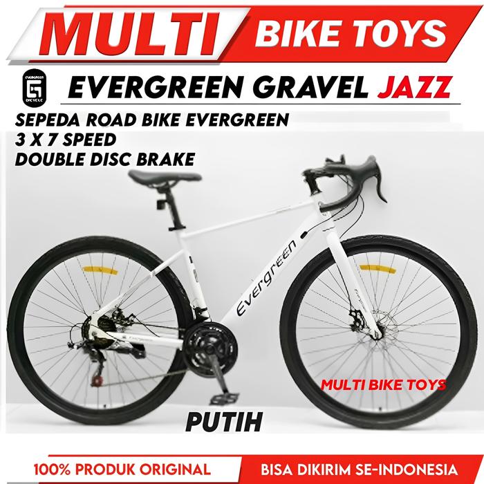 Jual Sepeda Roadbike Gravel EVERGREEN JAZZ 700C Road Bike 3 x 7 Speed ...