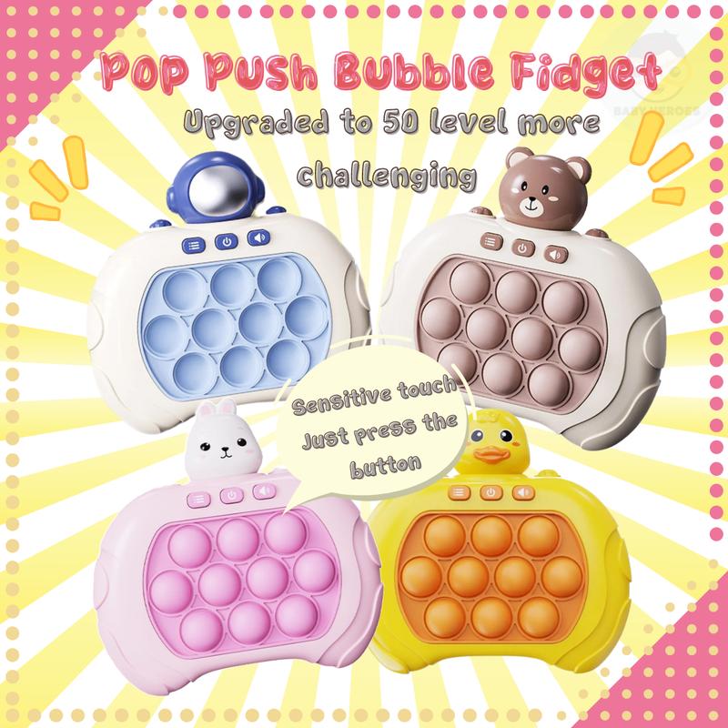 Pop Push Bubble Fidget Sensory Toys Quick Press Bubble Game Machine ...
