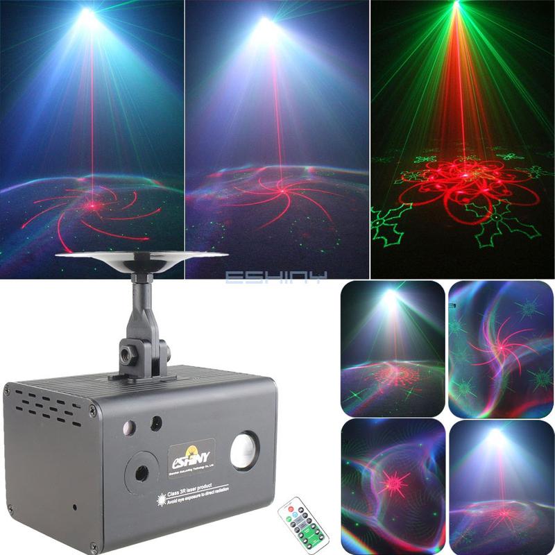 ESHINY RGB LED Aurora RG Laser 64 Patterns Projector Disco Light ...