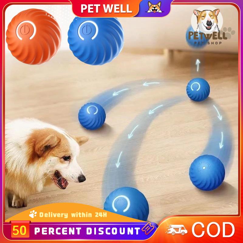PETWELL Smart Pet Toy Rubber Ball Automatic Moving Dog Ball USB ...