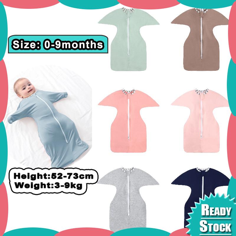Newborn Swaddle Baby Sleeping Bag Two Way Zipper Infant Cotton Zip ...