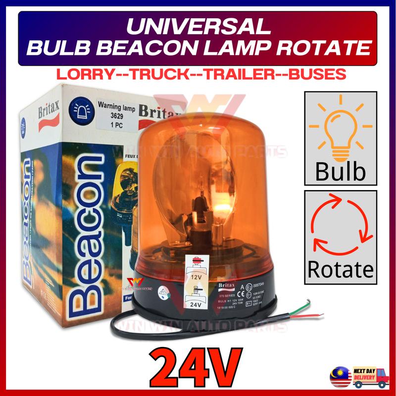 Halogen BULB Beacon Lamp AMBER YELLOW 24V Vehicle Emergency Strobe ...