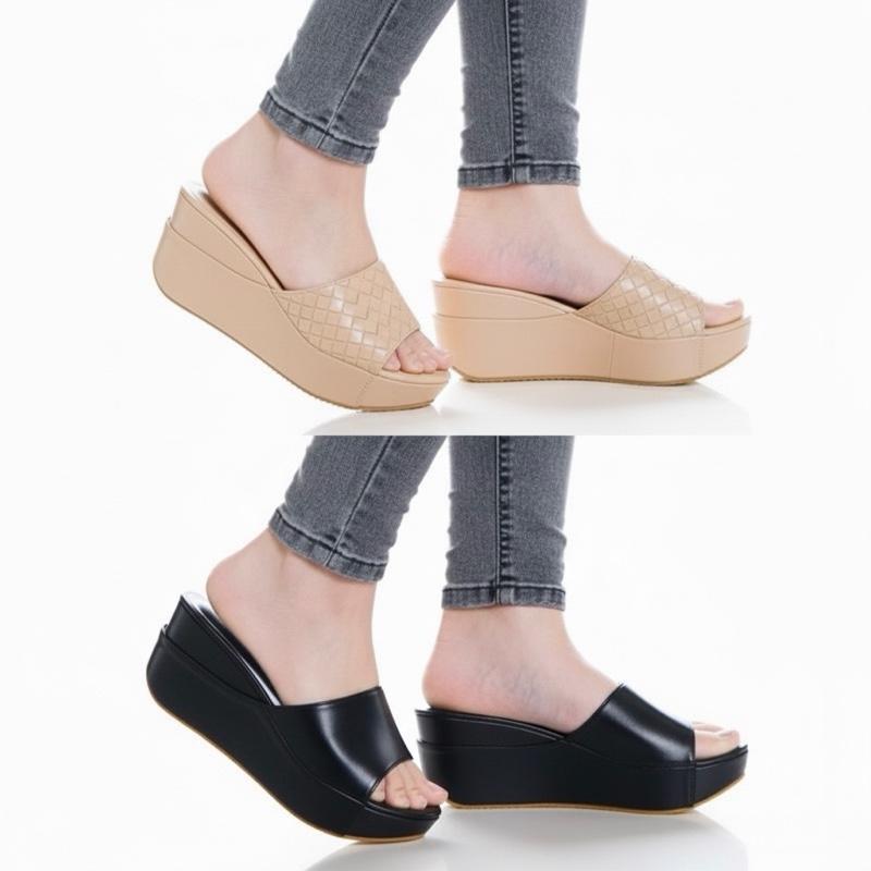 [SILA ORDER 1 SIZE BESAR] Kasut Wedges Wanita SARAH EMMA (READY ...