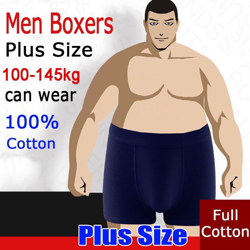 3PCS Men's Boxers Plus Size for 90-200kg Large Size Shorts Comfortable ...