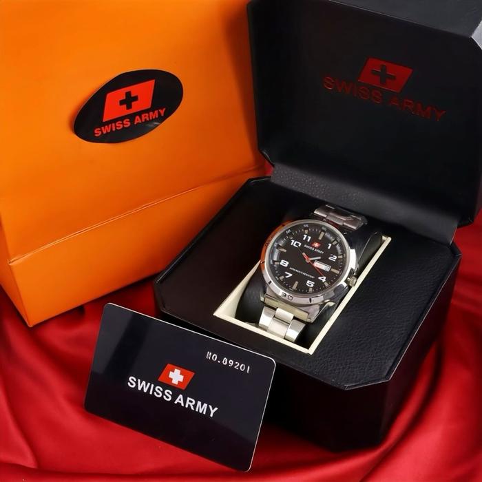 Jual Jam Tangan Pria Swiss Arym Fashion Strap Rantai Tanggal Aktif Free ...
