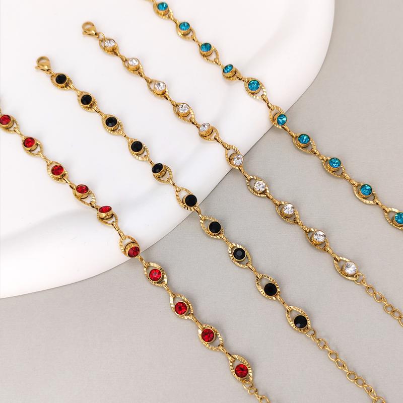 Colorful zircon bracelet, multiple colors available, adjustable ...