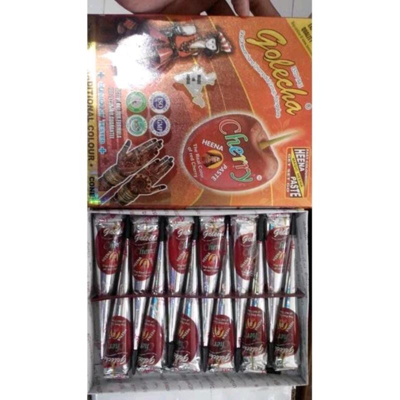 Golecha Cherry Henna Cone Merah Terang | Gold Series - Shop | Tokopedia