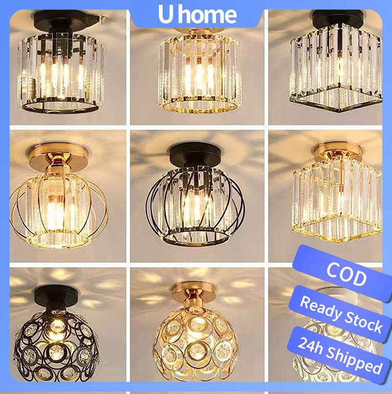 【Ready Stock COD】Lampu Plafon Gantung Kristal Minimalis 2 Model - Shop ...