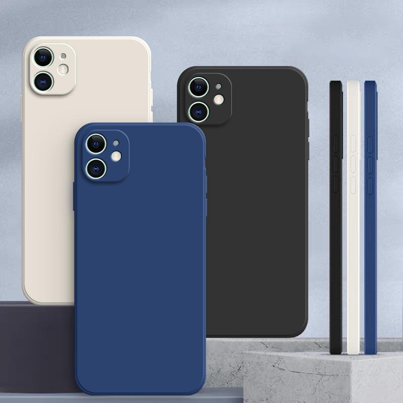 Casing iPhone 11 12, penutup pelindung kalis kejutan, warna pepejal ...