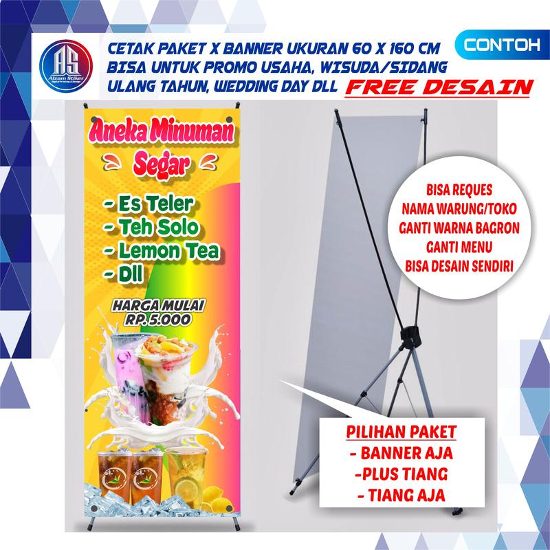 Spanduk Jualan 60x160 cm Standing X bener Sepanduk Promosi Backdrop ...