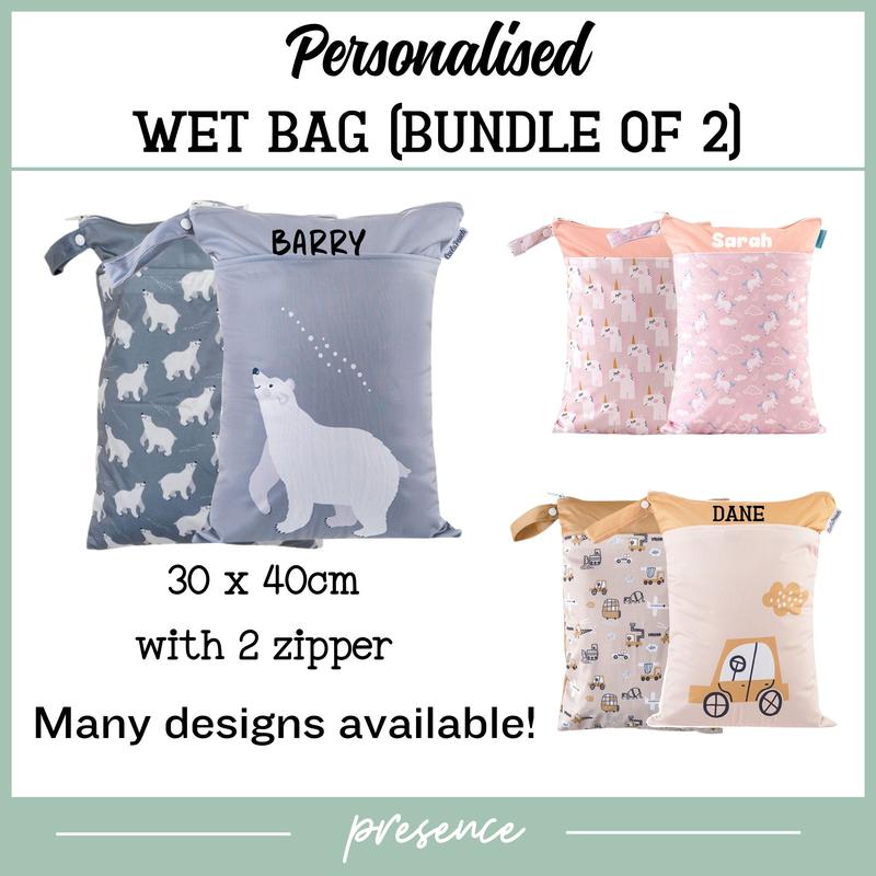 [Bundle of 2]Personalised Wet Bag | Customised Wet Bag with Name ...