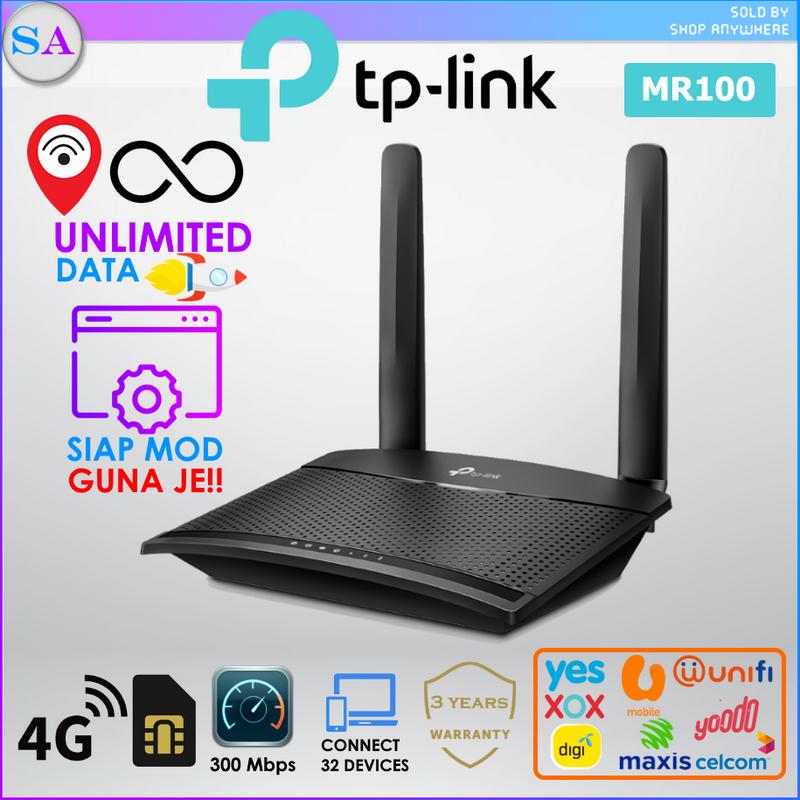 TP-Link TL-MR100 300 Mbps Wireless N 4G LTE Wifi B28 Mod MR100 - TikTok ...