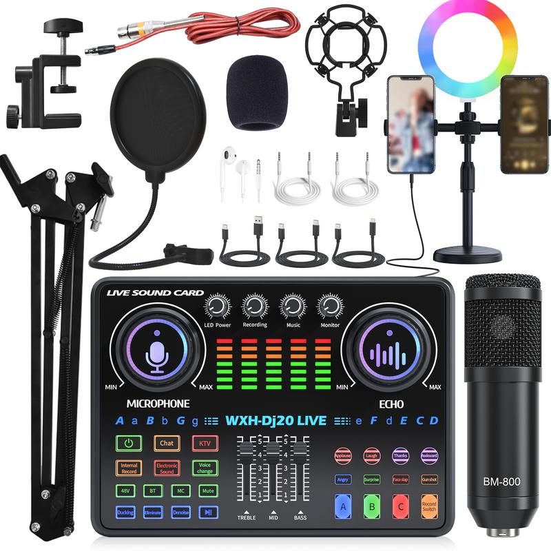 DJ20 Live Sound Card Kit, BM800 Studio Kit with Vocoder, Live Sound ...