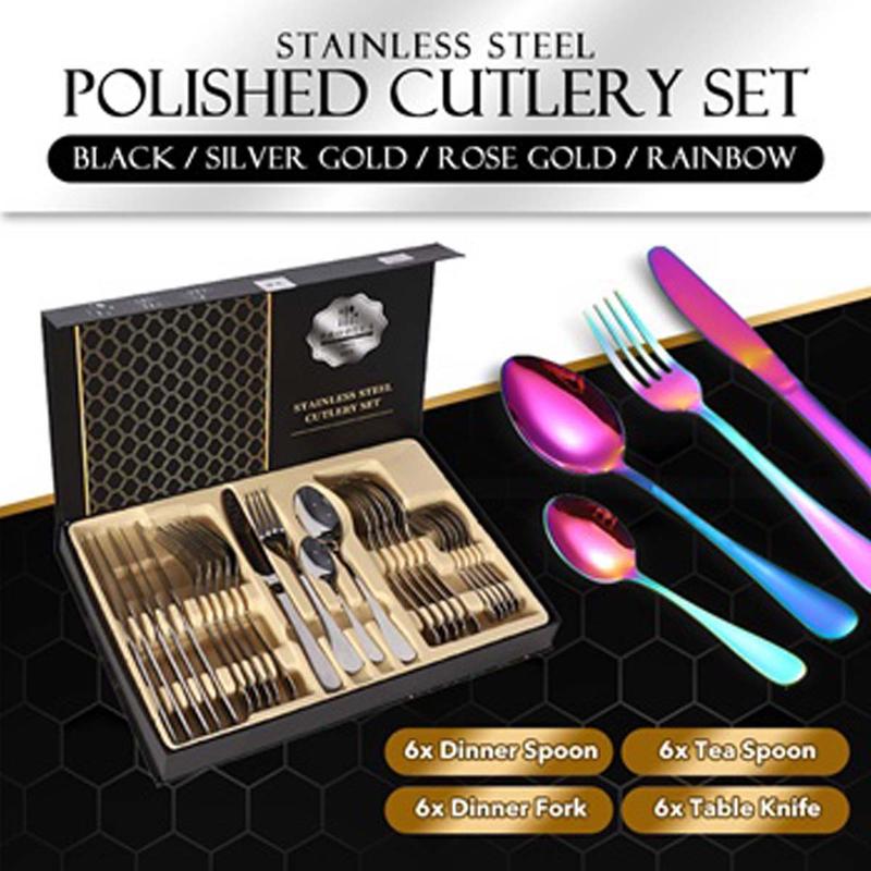 【SG Ready Stocks】 Stainless Steel 24 pcs Utensils Set Cutler - TikTok ...