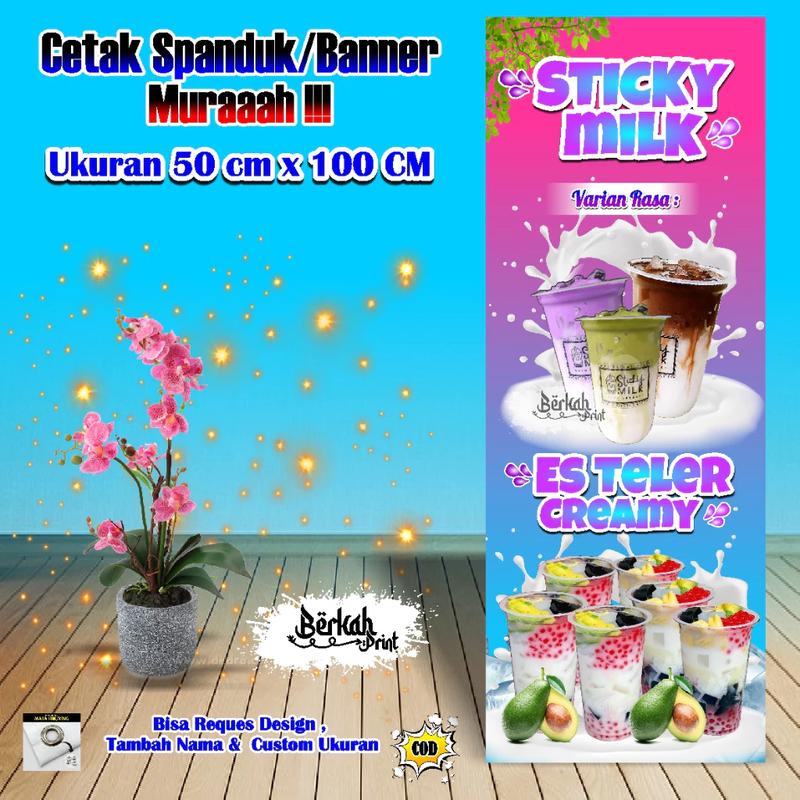 Spanduk Es Teler Creamy Sultan Sticky Milk Berdiri - Shop | Tokopedia