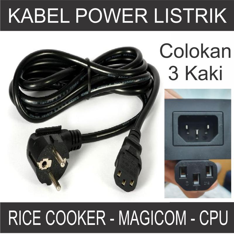 Kabel Power AC Listrik 3 Pin Untuk Komputer PSU Power Supply CPU Rice ...