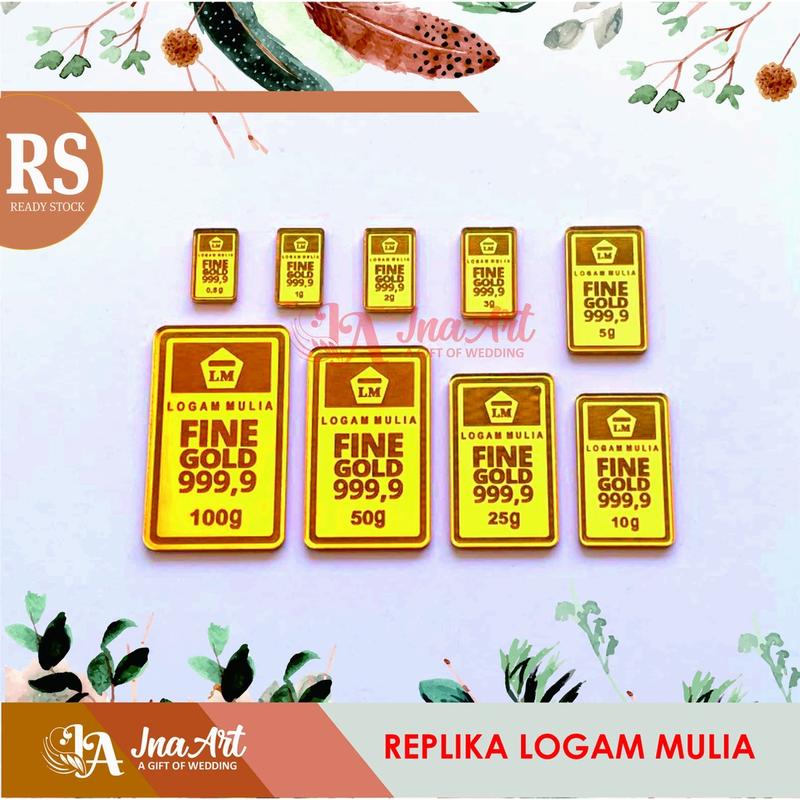 Replika Logam Mulia Emas Batangan Akrilik Mirror Gold - Shop | Tokopedia
