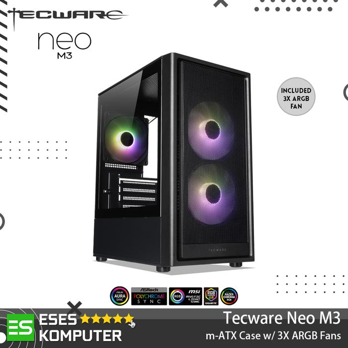 Jual Case Tecware Neo M3 | m-ATX Tempered Glass | 3X ARGB Fan - Kota ...