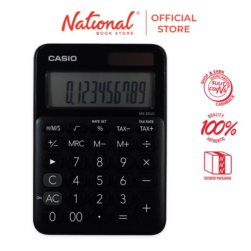 Casio Desktop Calculator MS20UC MT 12 Digits Dual Power, Black - TikTok ...