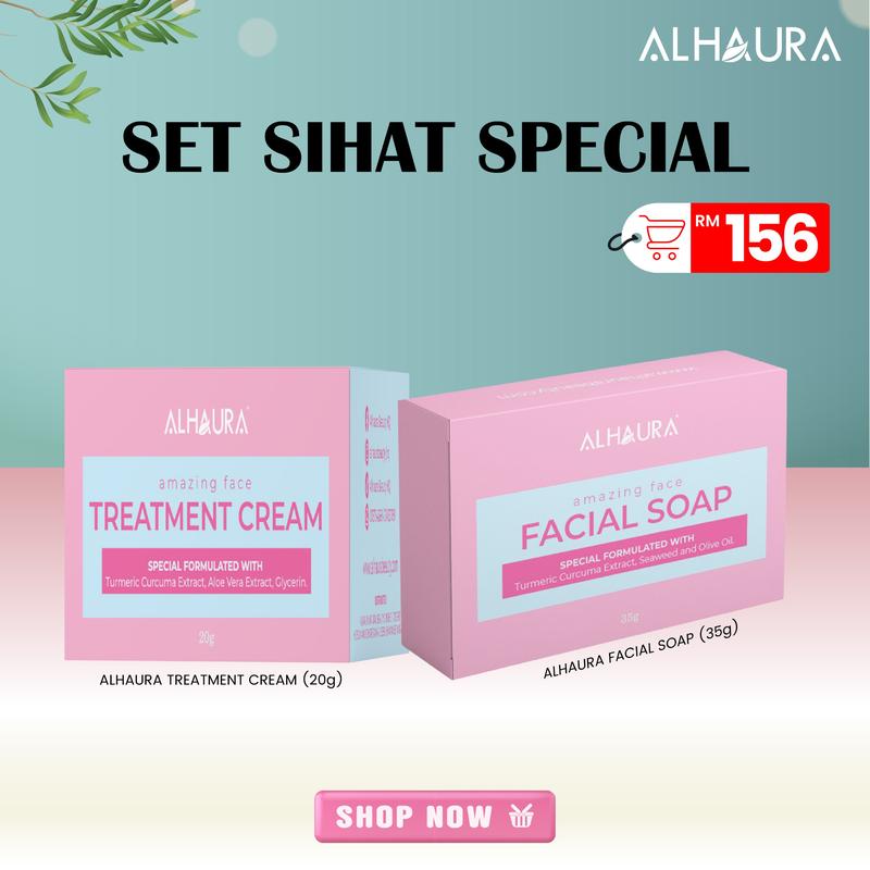 SET SIHAT ISTIMEWA ALHAURA (Krim Muka 20gram/Sabun Muka) - TikTok Shop ...