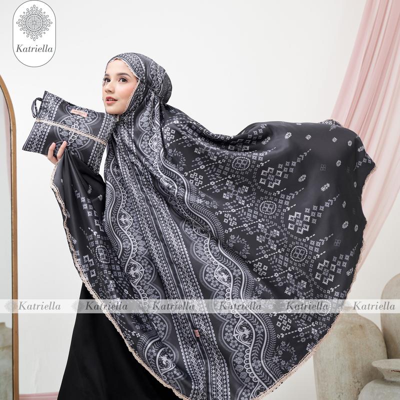 Katriella - Mukena Dewasa Silky Mukenah Jumbo Model 2 in 1 Motif ...