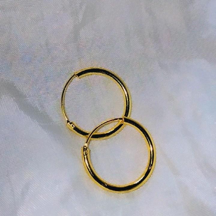 anting bulat polos gold dewasa - Shop | Tokopedia
