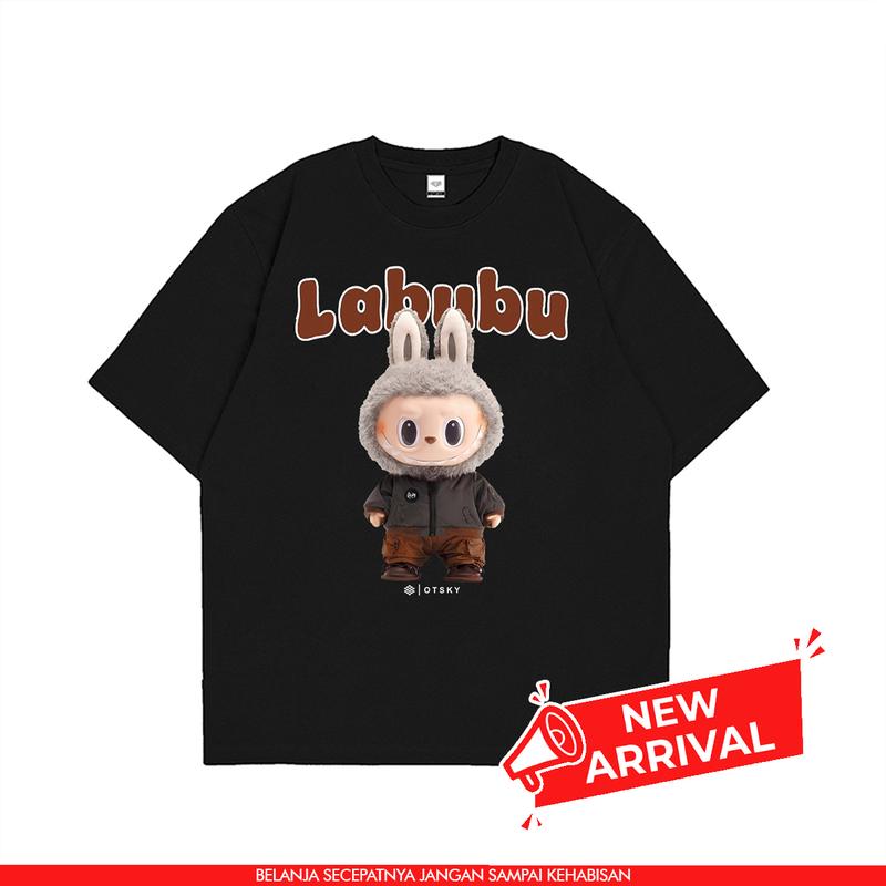 Otsky Kaos Pria Logo Labubu Black X LBU002 Cotton 24s - Shop | Tokopedia
