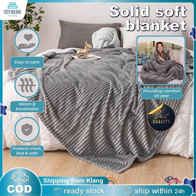 CosyDreamBedding 6 Color Blanket Flannel Selimut Soft Comforter ...