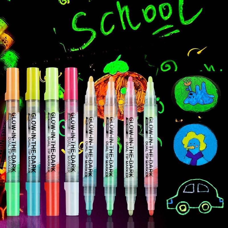 Colorful Dual Tip Marker Pen Glow in The Dark DIY Graffiti Luminous - TikTok Shop Singapore