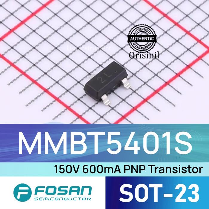 Jual 5 Buah - MMBT5401S 150V 600mA PNP Transistor MMBT5401 2L SOT-23 ...