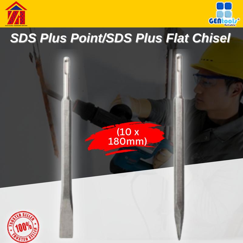 Gentools SDS Plus Point/SDS Plus Flat Chisel (10 x 180mm) - TikTok Shop ...