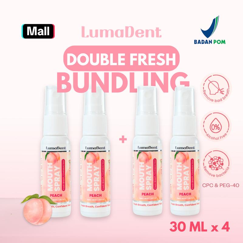 LumaDent Bundling 30ml x 4 Fresh Mouth Spray Peach Semprot Mulut ...