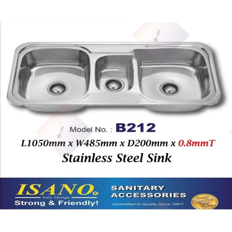 Isano THREE/Double Bowl Kitchen Sink /B212 (3BOWL)E110 (2BOWL) - TikTok ...