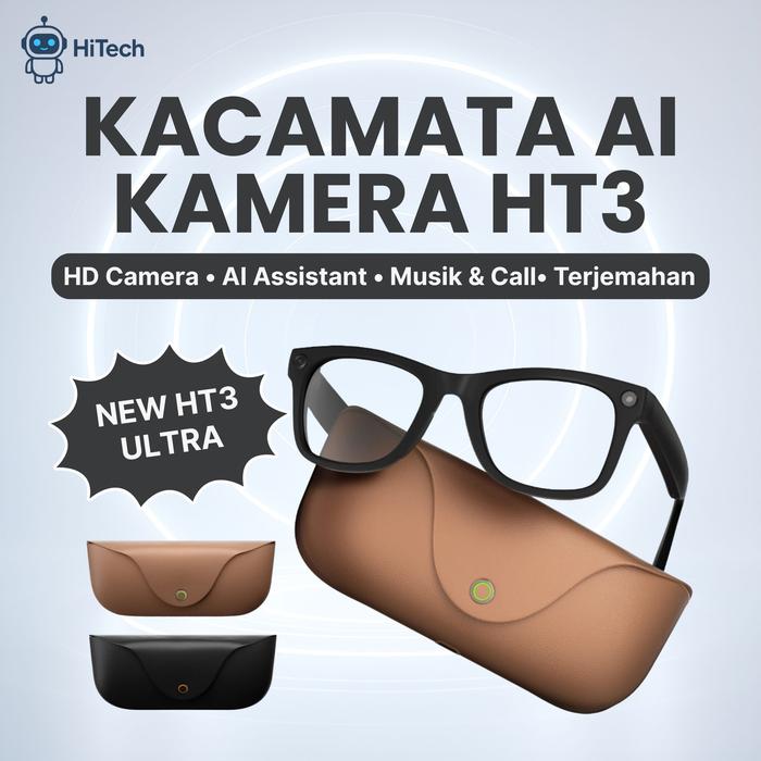 Promo Kacamata AI Kamera HT3 – 1200P Video Stabilizer, AI Voice ...