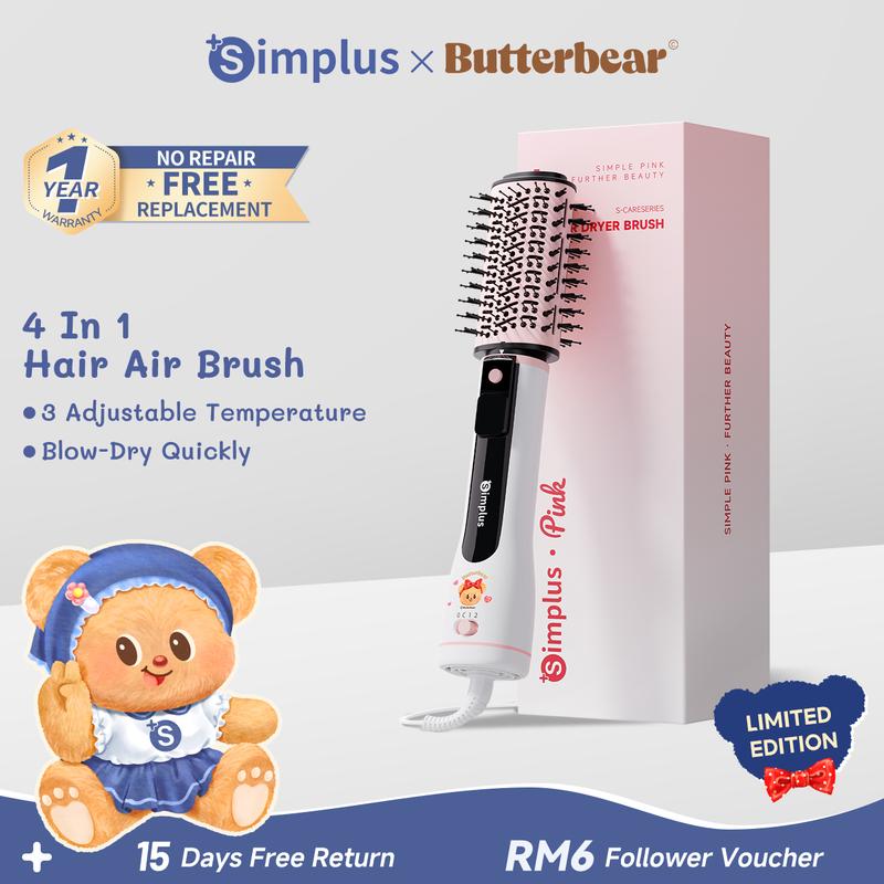 Simplus Hot Air Styling Brush 4-In-1 Hair Dryer Comb Fast Blow - TikTok ...