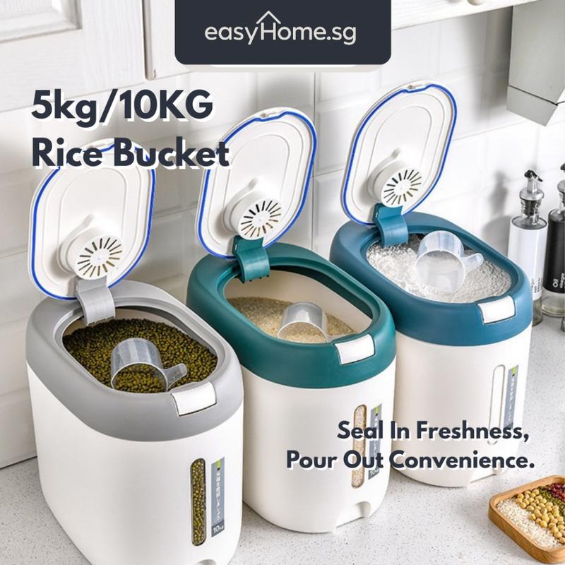 Easyhome.sg 5kg 10kg Rice Bucket Rice Storage Container Insect-proof ...