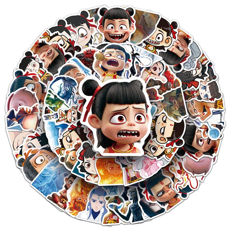 10/50 PCs Funny Cute Nezha Stickers For Laptops, Water Bottles ...