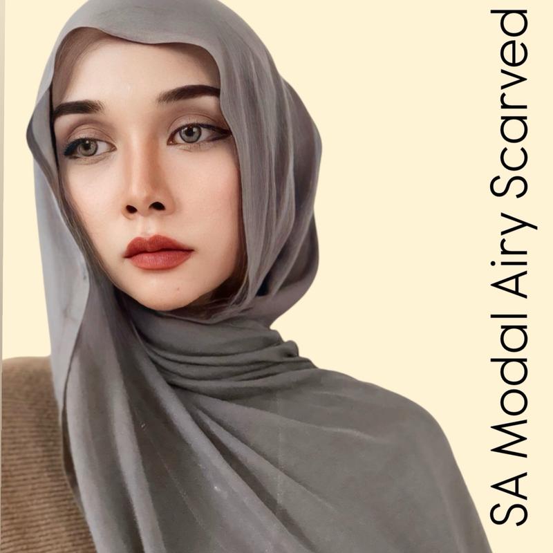 Modal Airy Scarved Cotton Bamboo double stitich bysa - TikTok Shop Malaysia