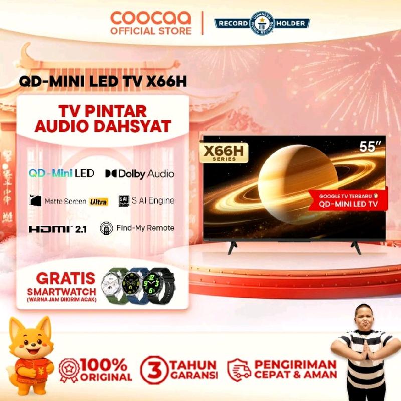 TERBARU COOCAA TV 55 inch X66H - 4K QD-Mini LED - S AI Engine - Matte ...