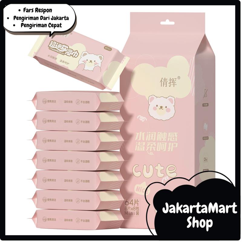 JakMart Tissue Basah Mini Tisu Basah 1 Pack Tissue Basah Lucu Wet Wipes ...