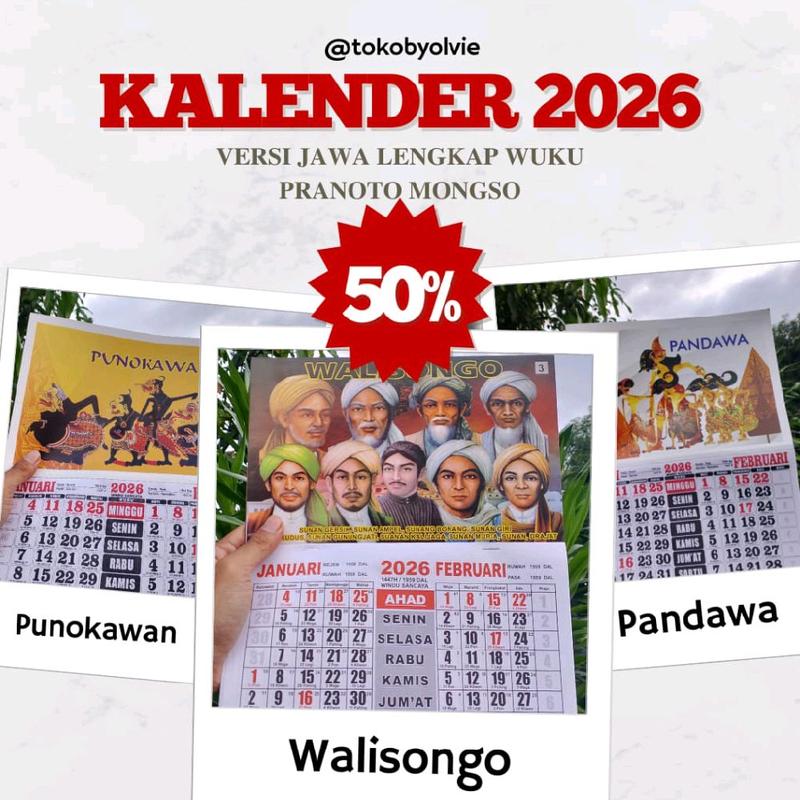 Kalender 2026 Versi Wuku Jawa Lengkap Pranoto Mongso - Shop | Tokopedia